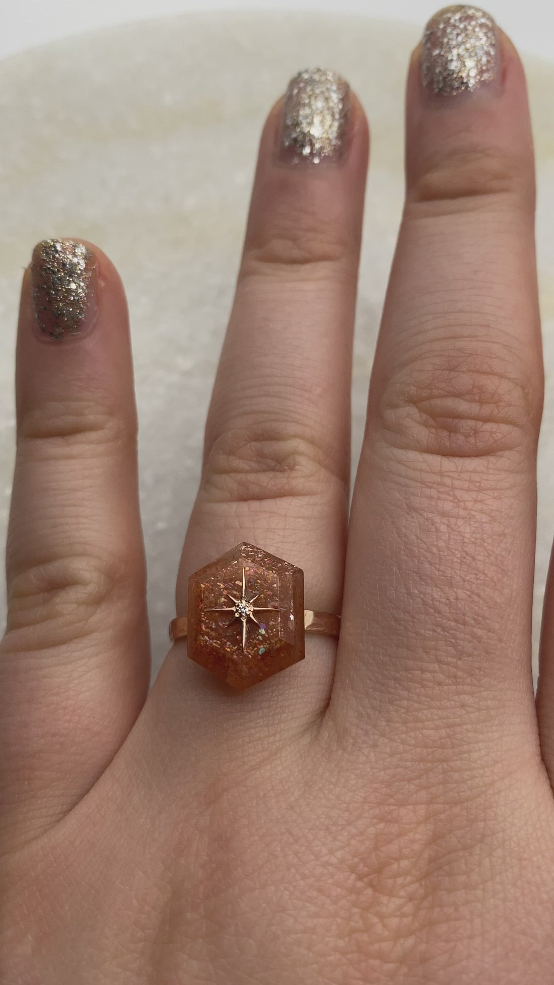 Sunstone Floating Star Ring / MADE TO ORDER – Magick Alchemy